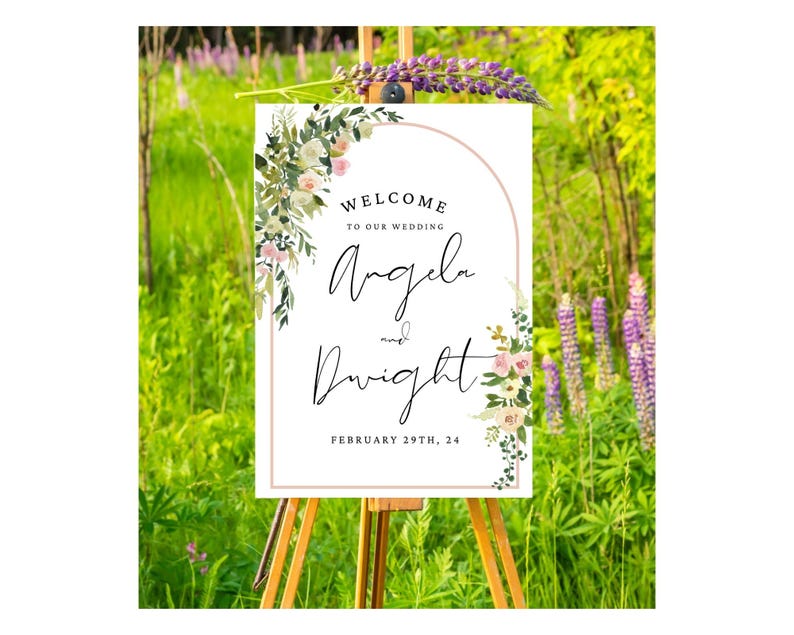 Editable Floral Wedding Welcome Sign Template - Instant Download ...