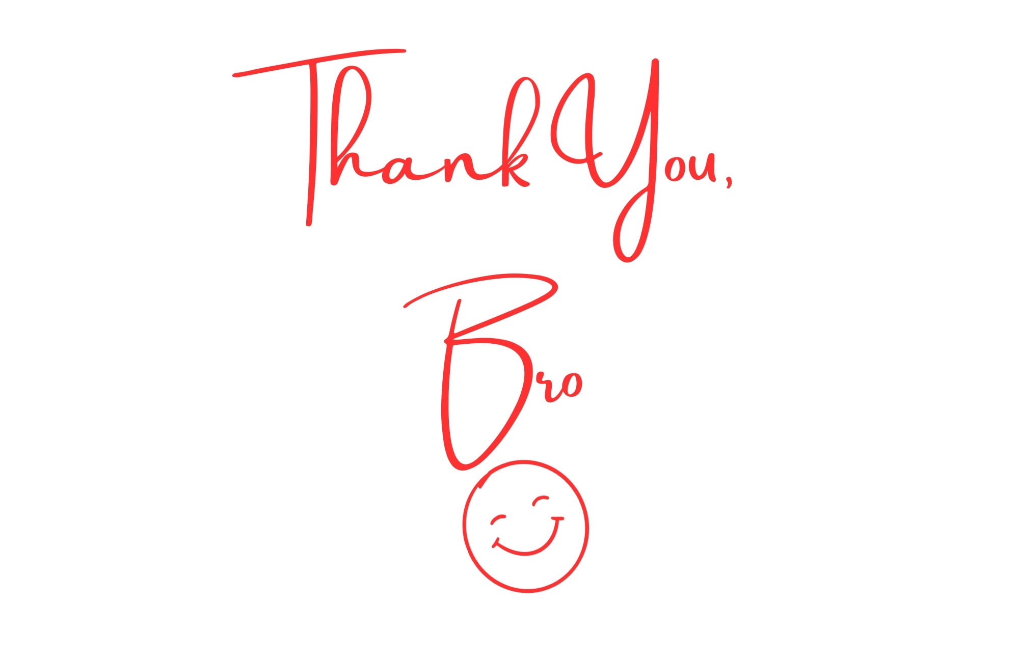 Instant Download - Thank You Bro Card With Smiley Face - Etsy