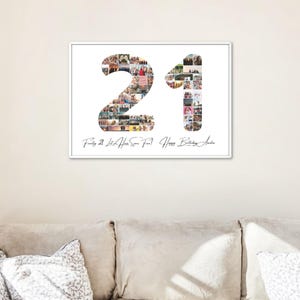 Editable 21st Birthday Photo Collage Template - "finally 21, Let's Have ...