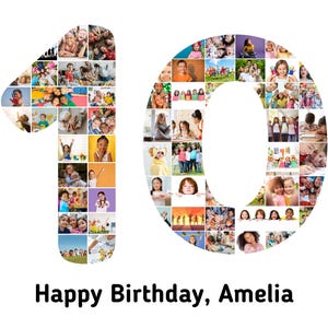 Editable 10th Birthday Photo Collage Template - Terrific Ten! - Canva ...