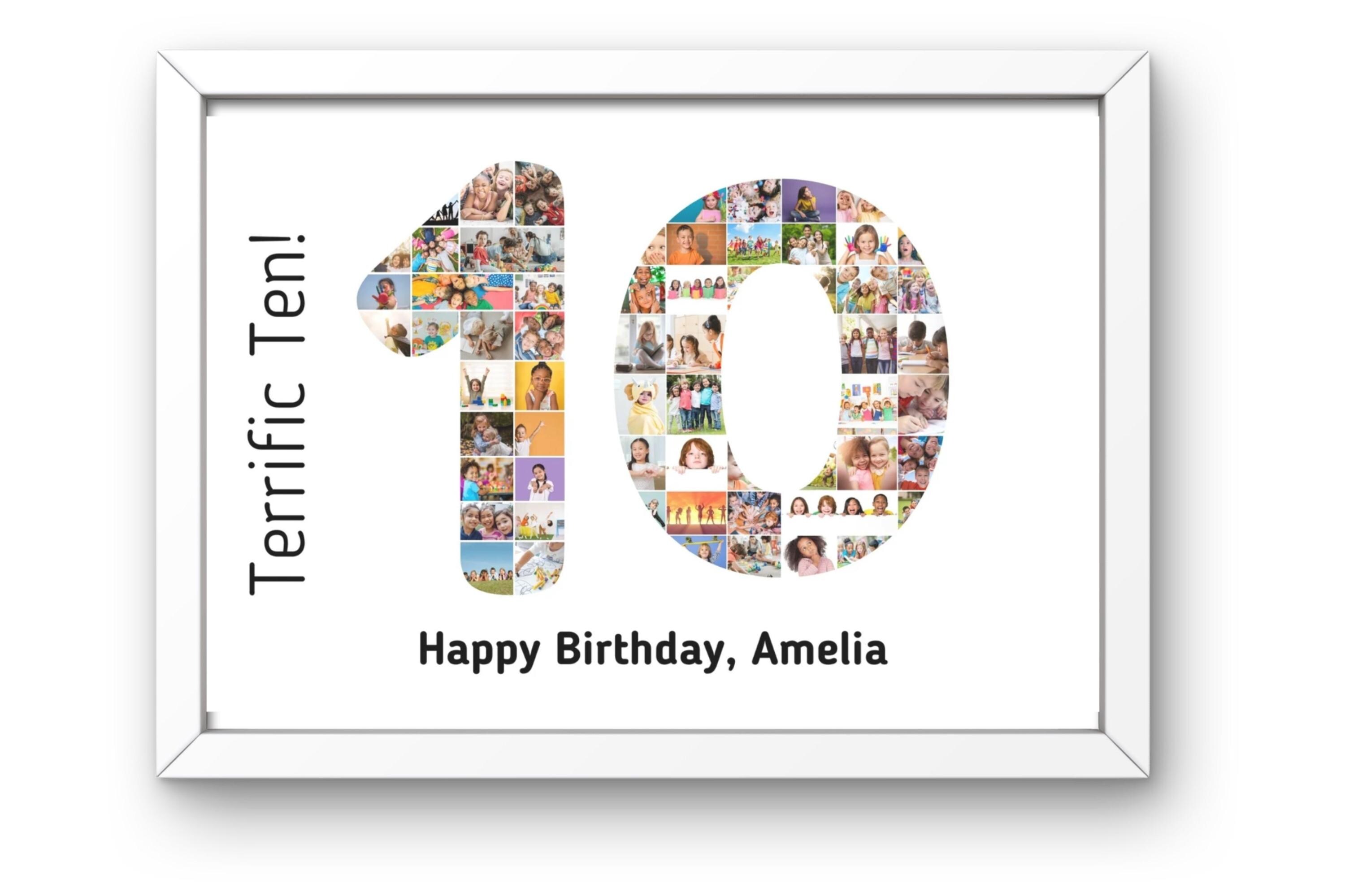 Editable 10th Birthday Photo Collage Template - Terrific Ten! - Canva ...