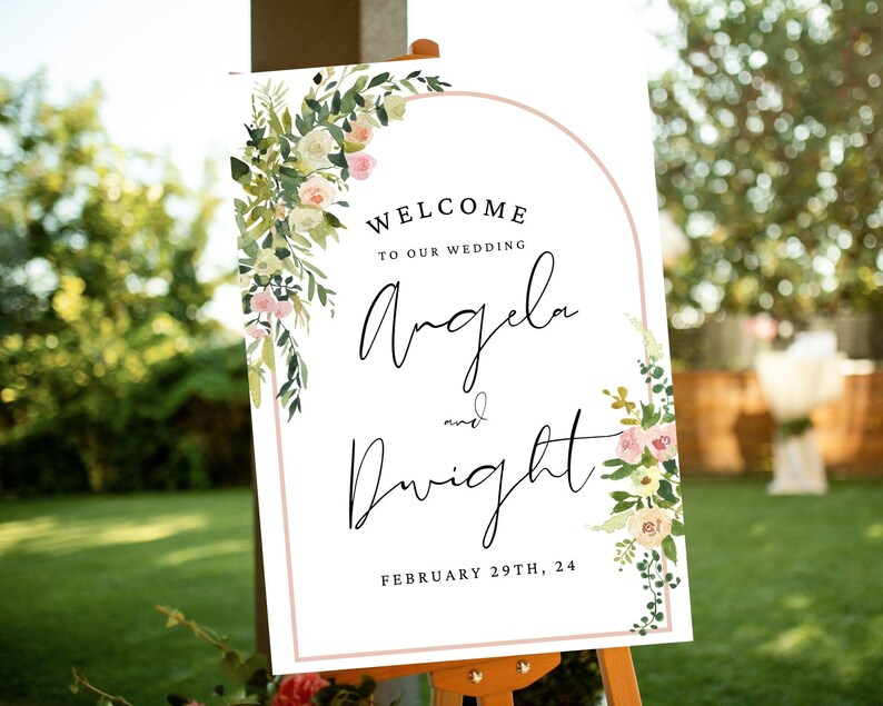 Editable Floral Wedding Welcome Sign Template - Instant Download ...