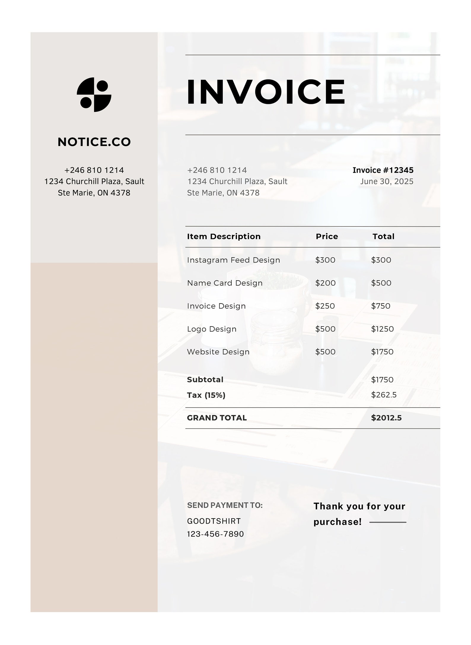 Editable Business Invoice - Instant Download, Printable Minimal Invoice ...