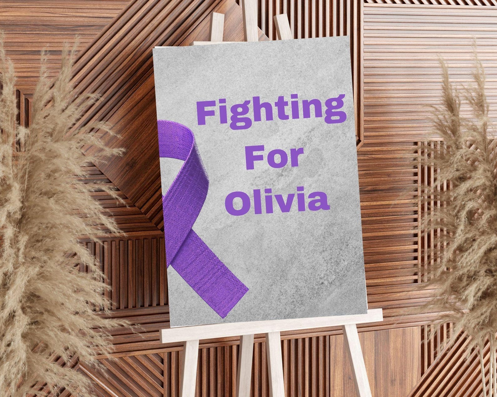 Fighting for [name] Customizable Cancer Awareness Poster – Purple ...