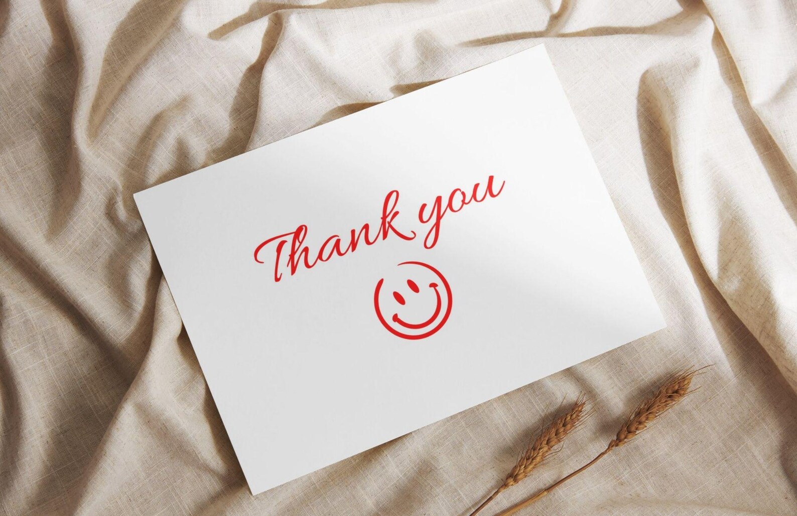 Instant Download - Thank You Card With Smiley Face - Etsy
