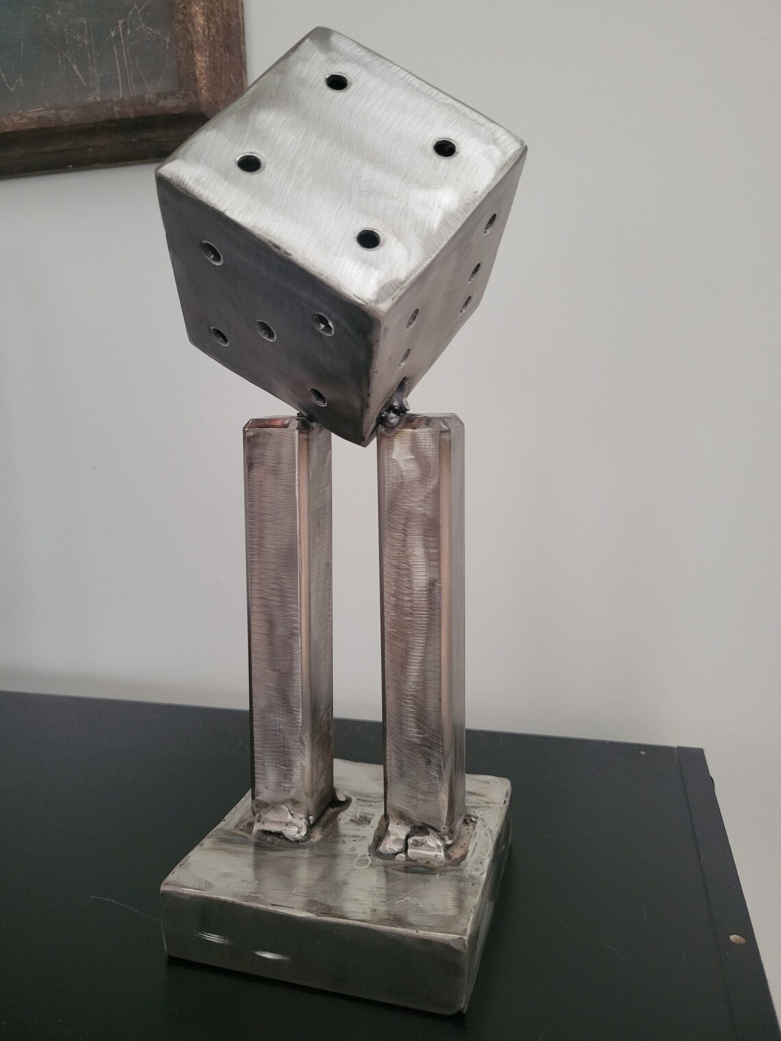 Dice on Columns , Abstract Metal Statue . - Etsy