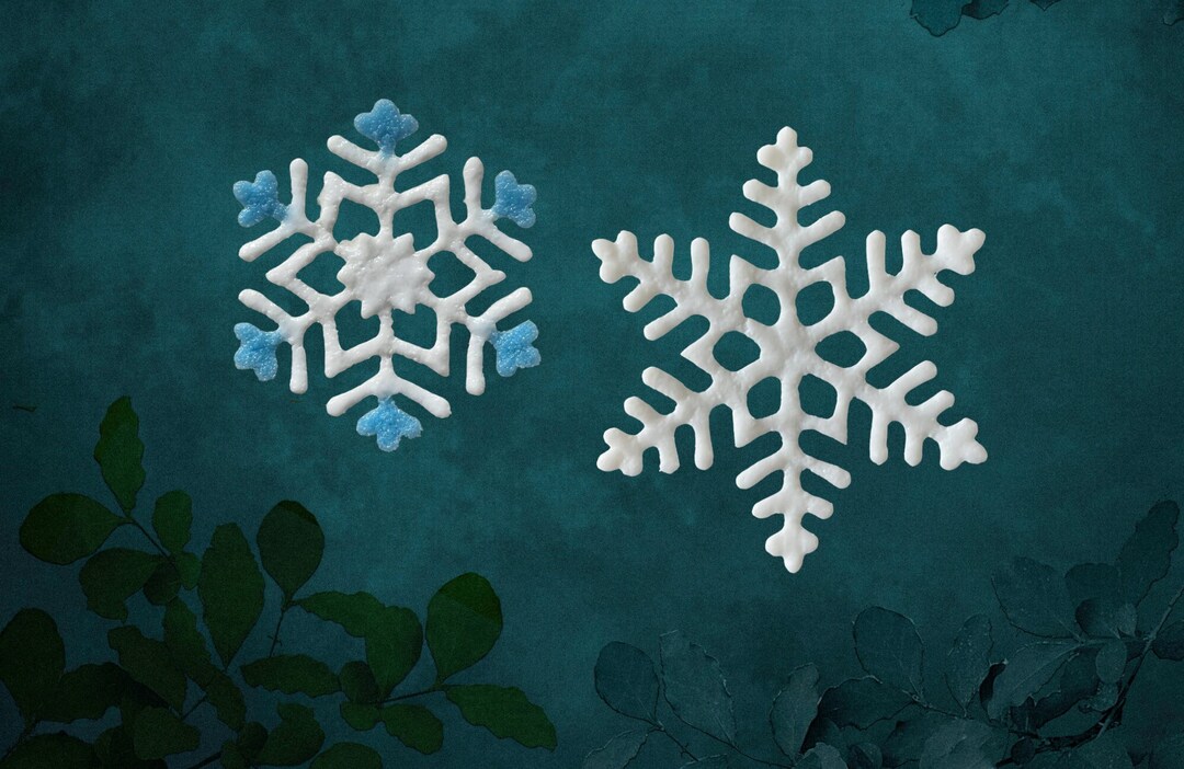 White Snowy Glass Snowflakes - Etsy