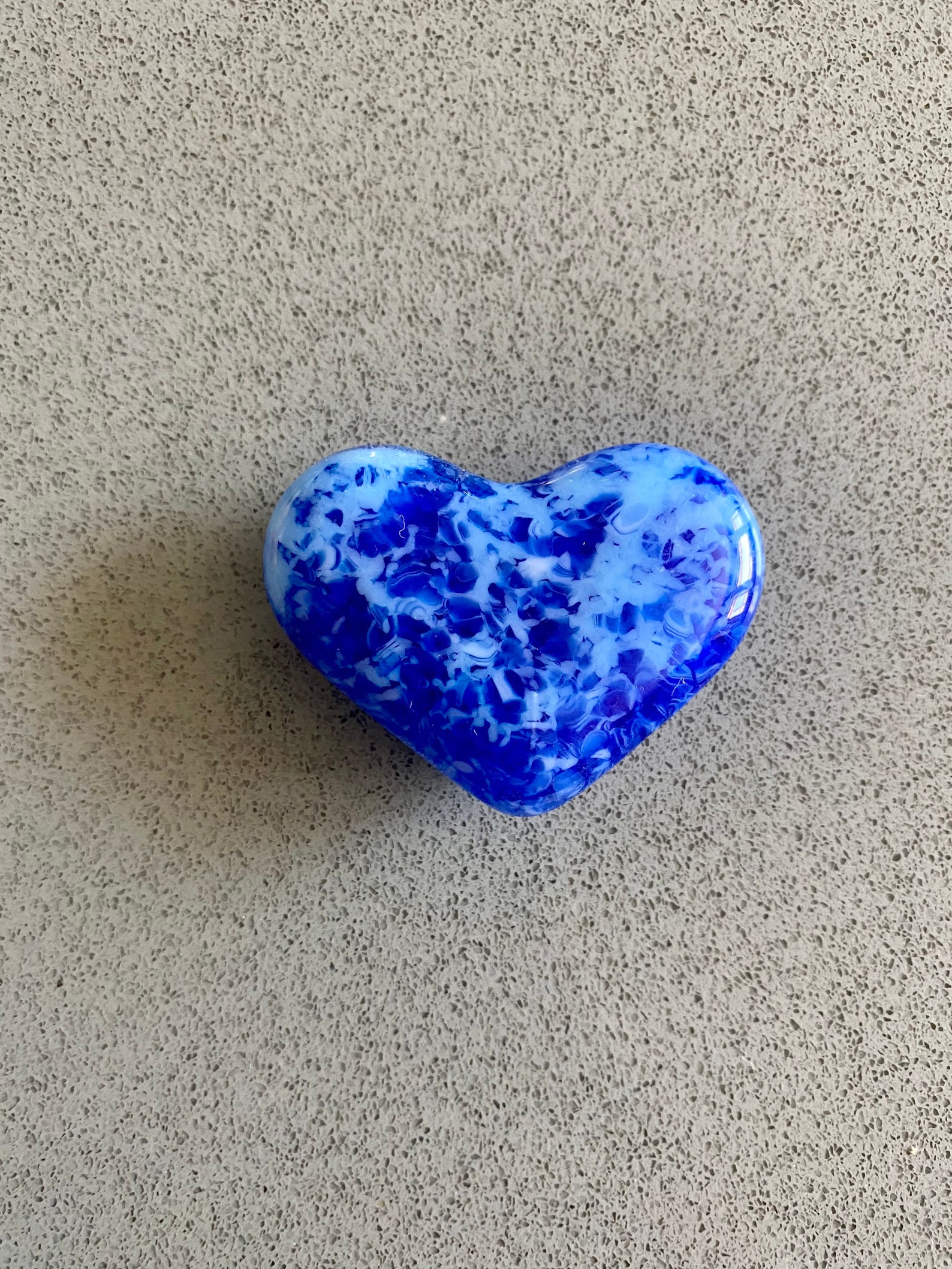 Blue Glass Heart Collectible Mothers Day Fused Glass - Etsy