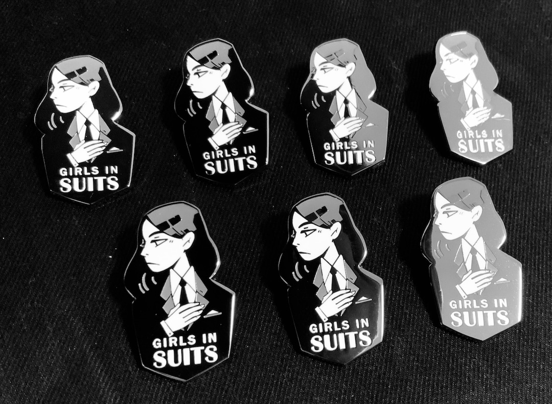 Girls in Suits Enamel Pin - Etsy