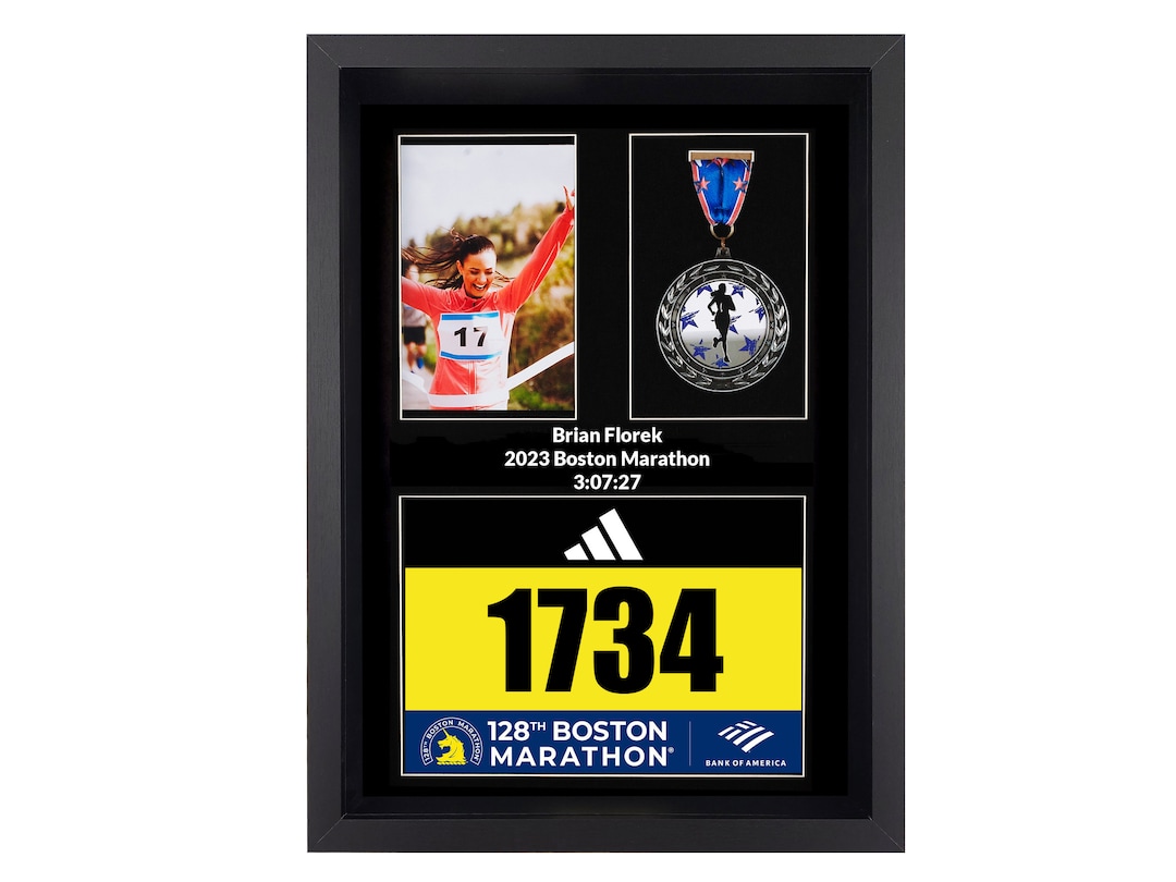 Personalized 3 in 1 Shadow Box Display for Marathons and Triathlons - Etsy