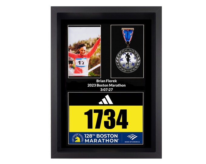 Personalized 3 in 1 Shadow Box Display for Marathons and Triathlons - Etsy