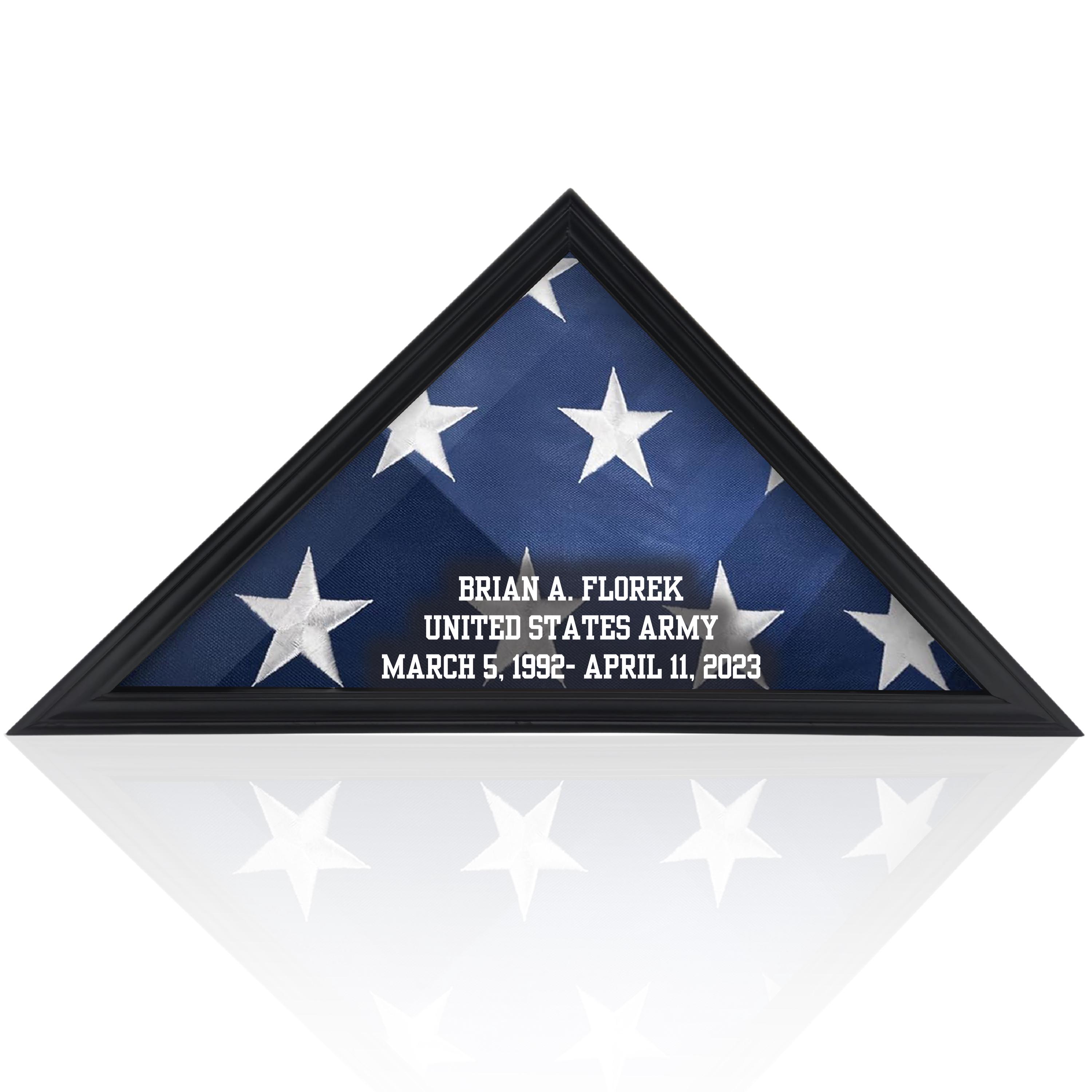Personalized Burial Flag Display Case: Veteran Memorial (fits 5x9.5 ...