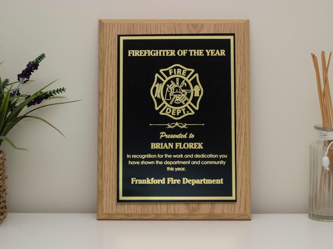 Personalized First Responders Award Plaque | High-quality Laser ...