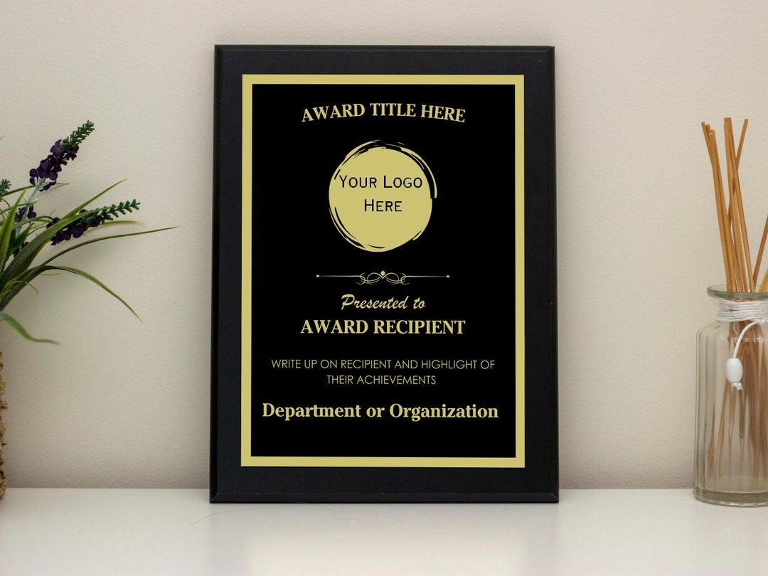 Customizable Award Plaque | High-quality Laser Engraved Personalized ...