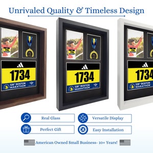 3 in 1 Shadow Box Display (race Bib, Medal, Photo) - Etsy