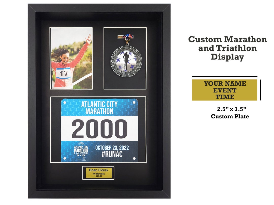 Personalized 3 in 1 Shadow Box Display for Marathons and - Etsy