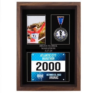 Personalized 3 in 1 Shadow Box Display for Marathons and - Etsy