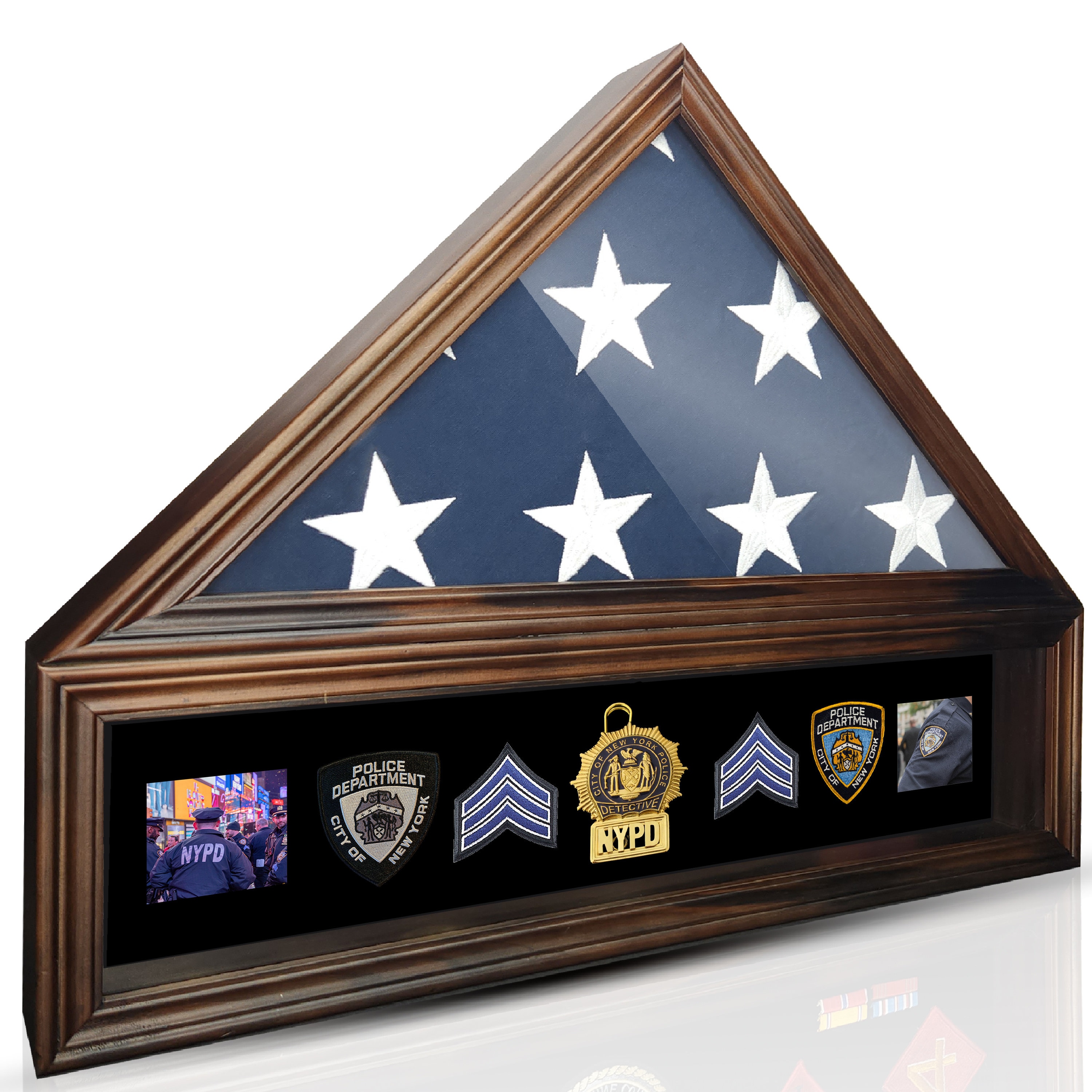 Personalized Burial Flag Display Case, Medal & Patch Holder, Fits 5x9.5 ...