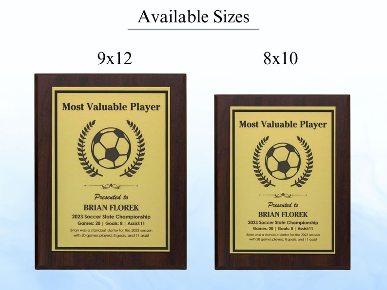 Personalized Sports Award Plaque | ALL SPORTS | Custom Wood Plaques ...