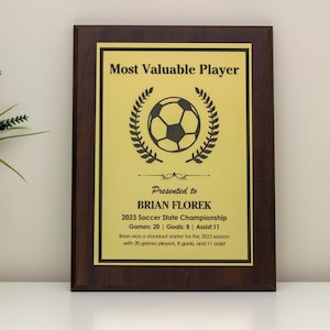 Personalized Sports Award Plaque | ALL SPORTS | Custom Wood Plaques ...