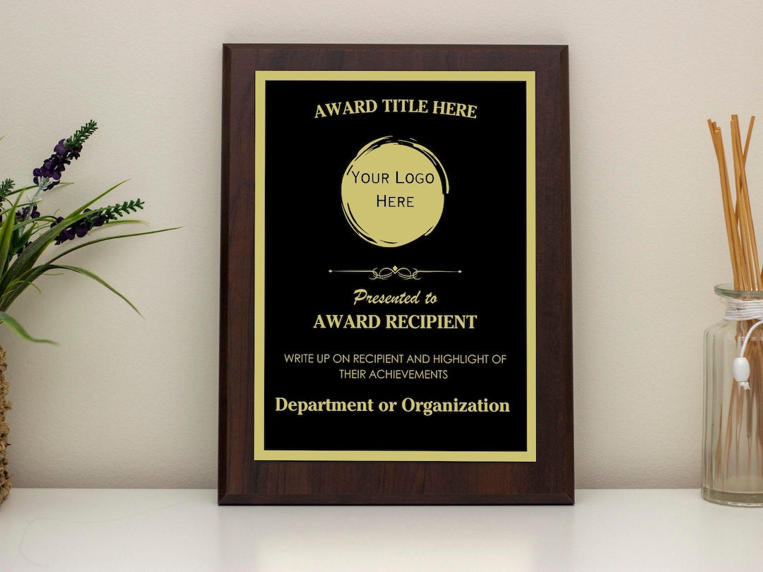 Customizable Award Plaque | High-quality Laser Engraved Personalized ...