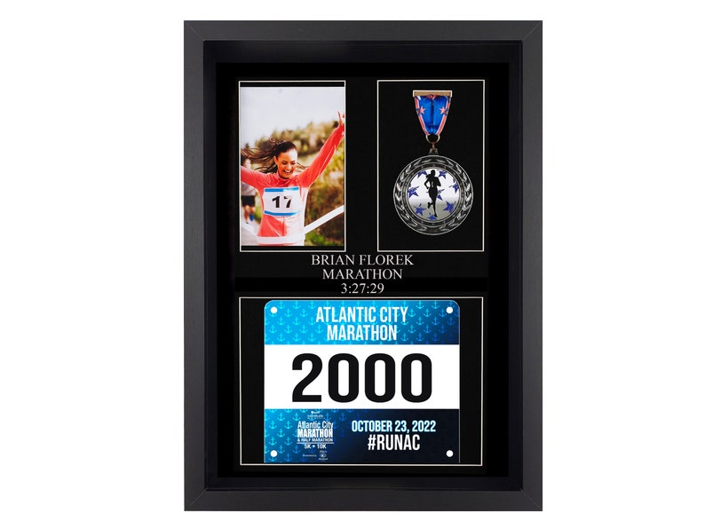 Personalized 3 in 1 Shadow Box Display for Marathons and - Etsy