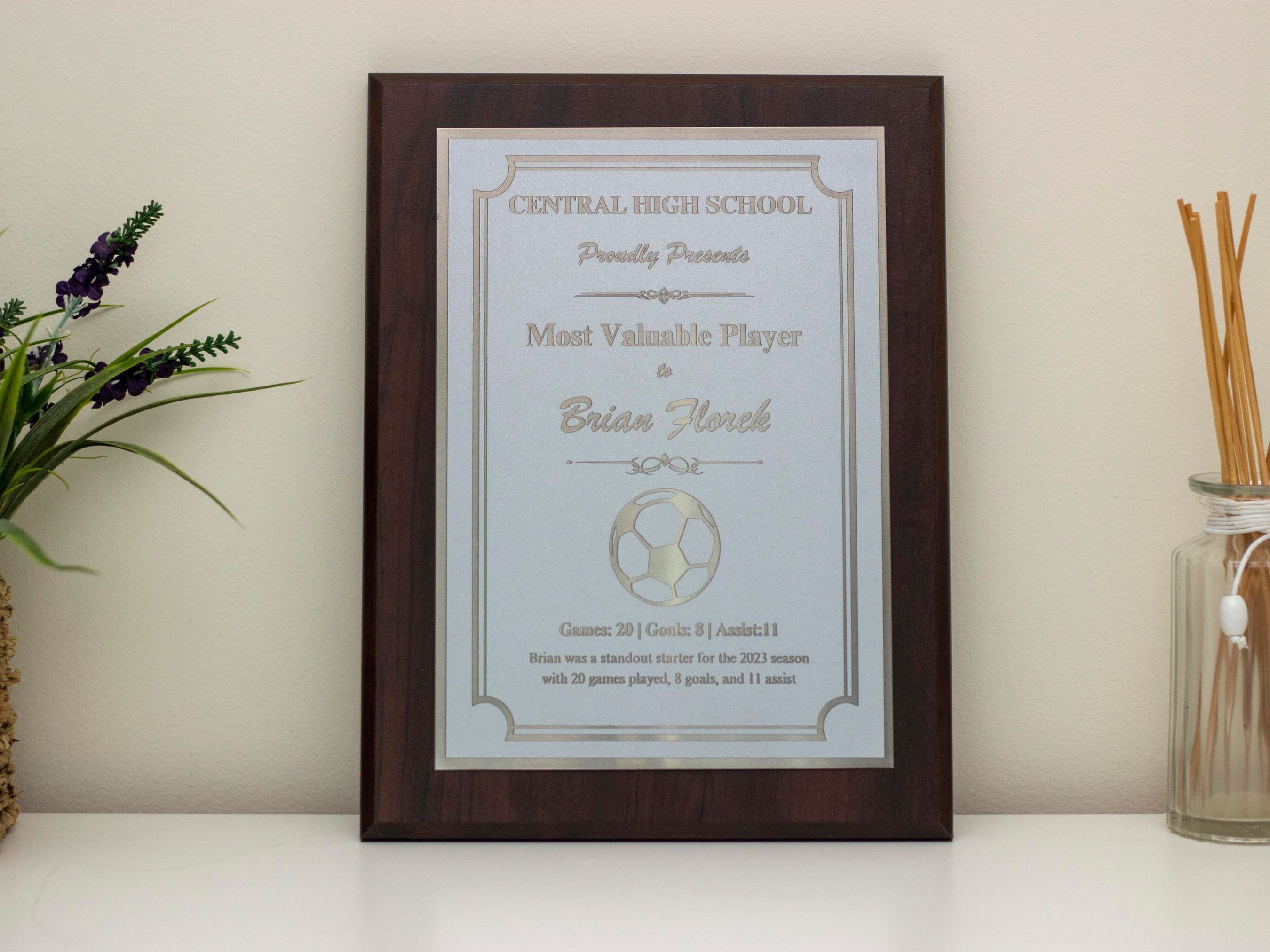 Personalized Sports Award Plaque | ALL SPORTS | Custom Wood Plaques ...
