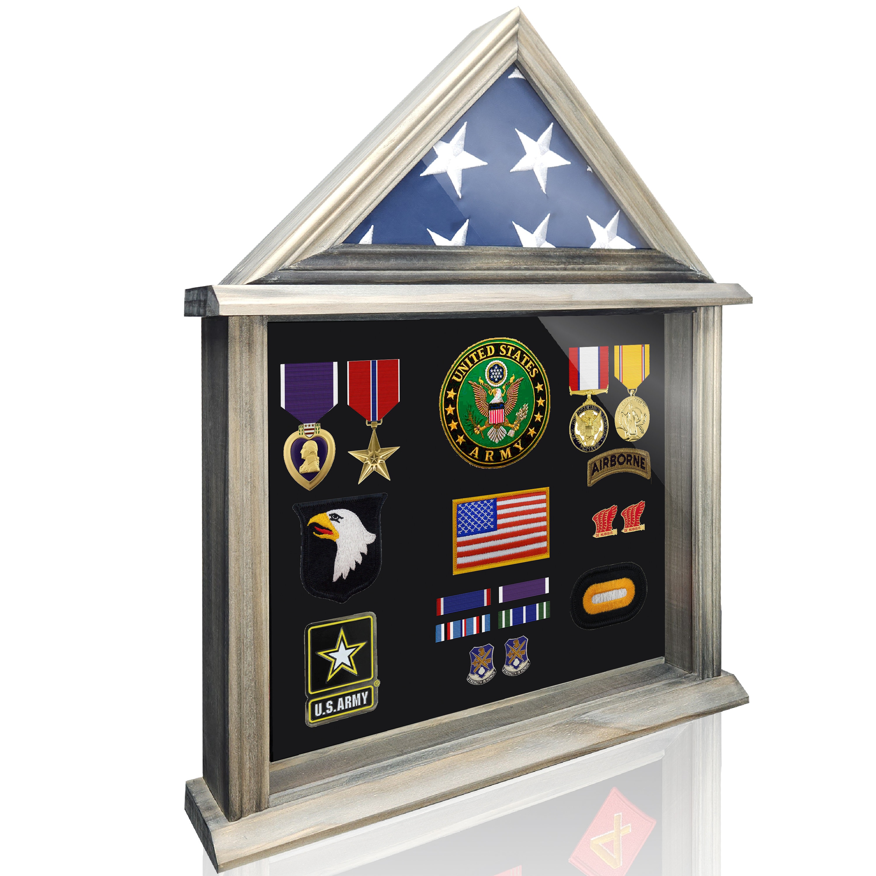 Personalized Military Flag & Medal Display Case: 3x5 American Flag - Etsy