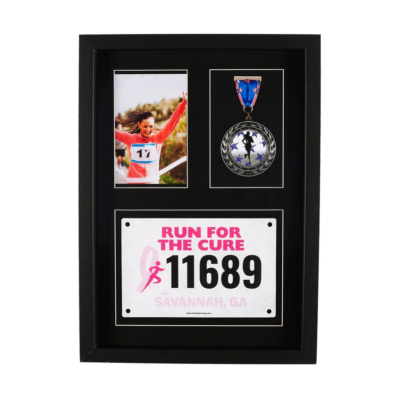 3 in 1 Shadow Box Display race Bib Race Medal Photo - Etsy