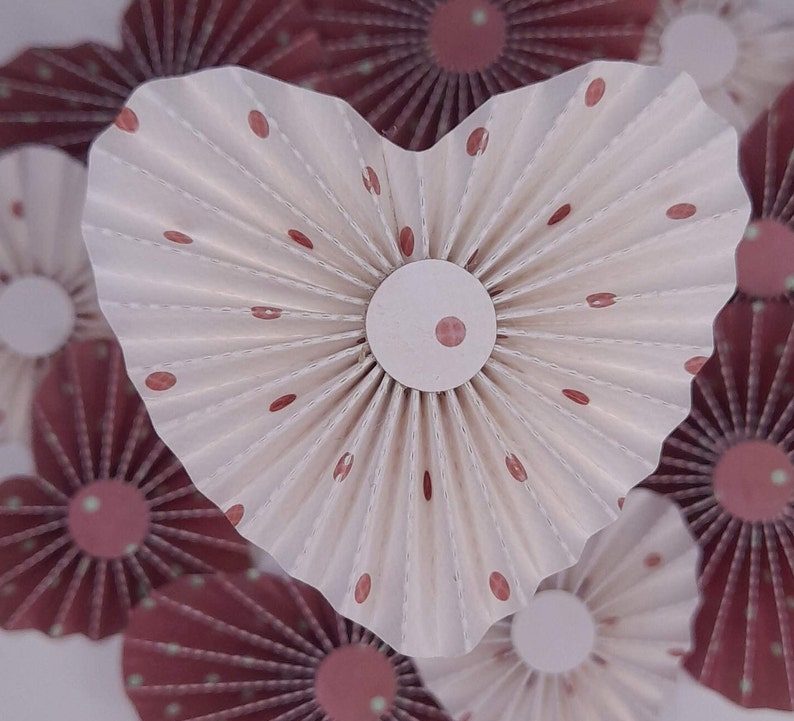 Heart-shaped Paper Rosette Printable Template and SVG Cutting - Etsy UK