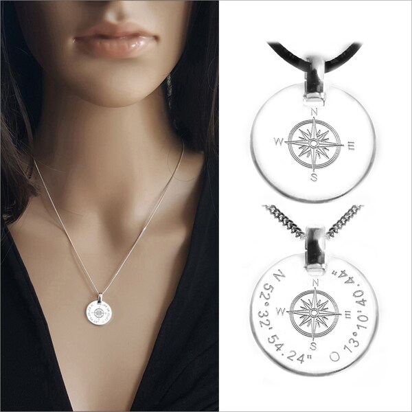 Compass Rose Necklace Men - Etsy