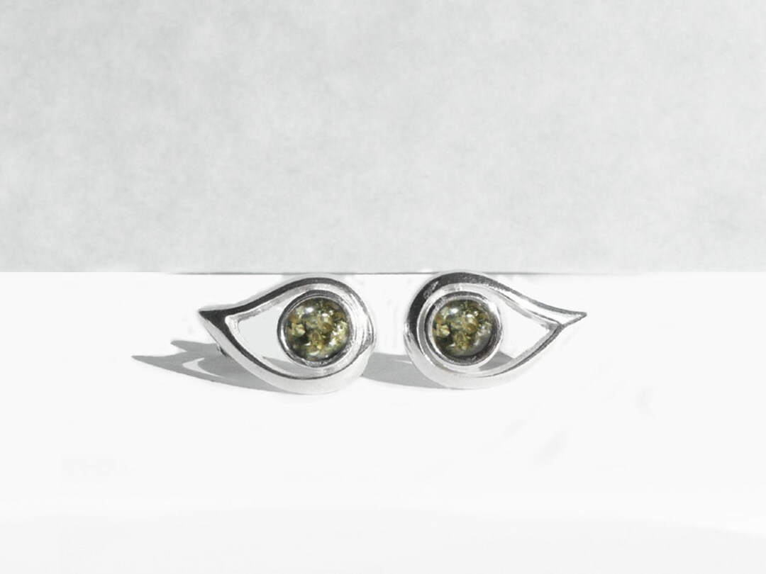 Grüne Augen, Bernstein Ohrstecker aus 925 Sterling Silber - Bernstein ...
