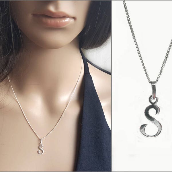 Letter S Necklace - Etsy