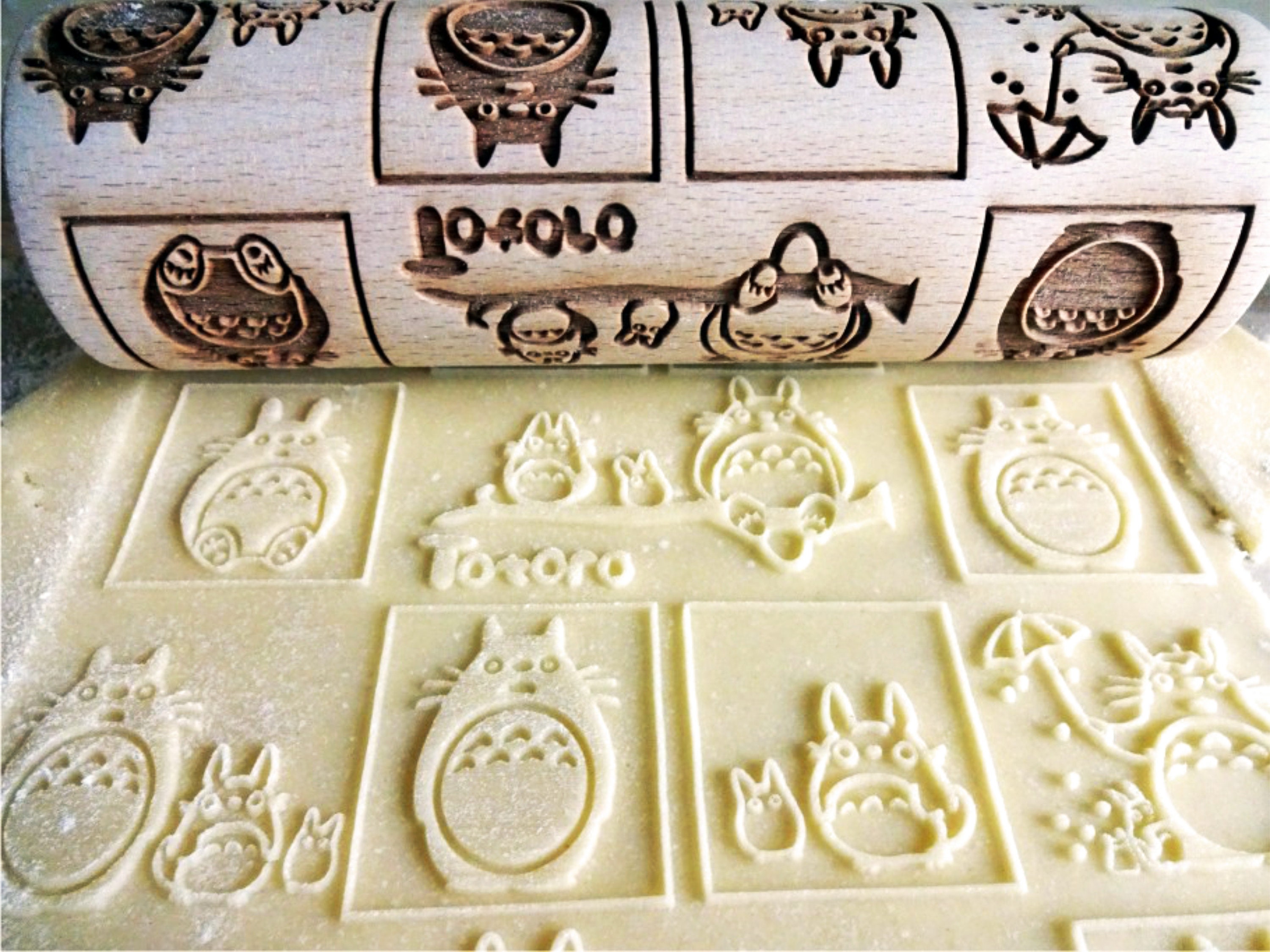 ANIME Embossing Rolling Pin. Laser Cut Embossing Dough Roller for ...