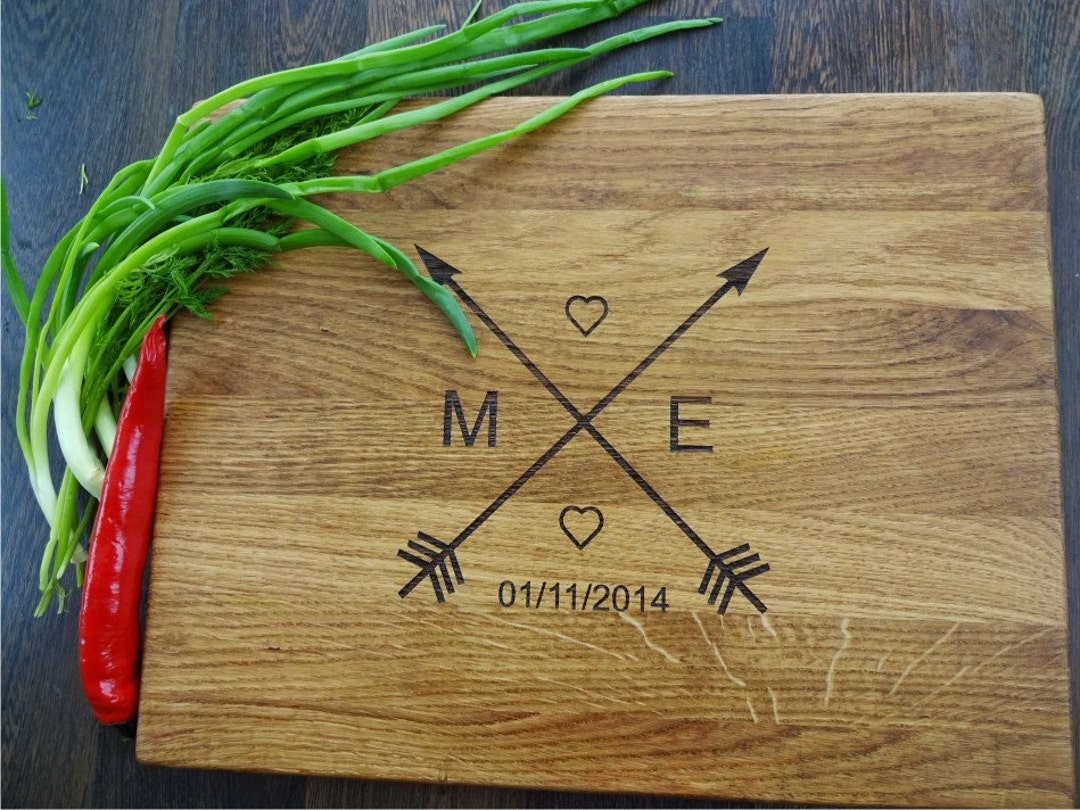 Personalized Engraved Couple Cutting Board, Custom Wedding Date & Names ...