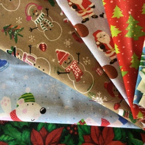 Christmas Fabric Fat Quarter Bundle 100% Cotton Fabric Quilters Cotton ...