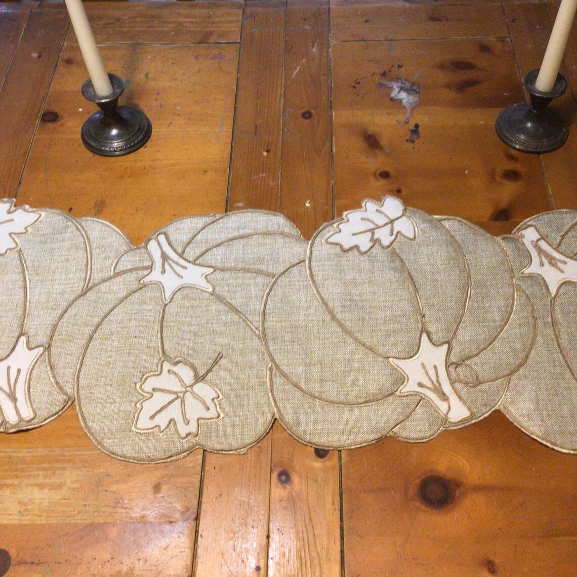 White Pumpkin Table Runner for Rustic Farmhouse Thanksgiving - Etsy