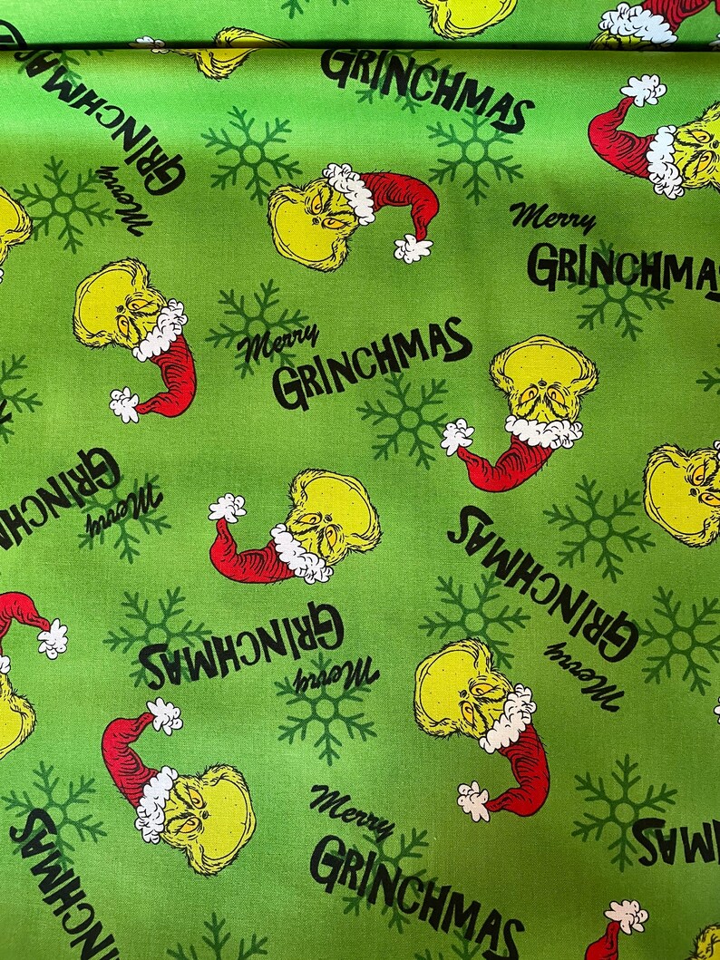 Grinch Fabric 100% Cotton Dr. Seuss How the Grinch Stole - Etsy