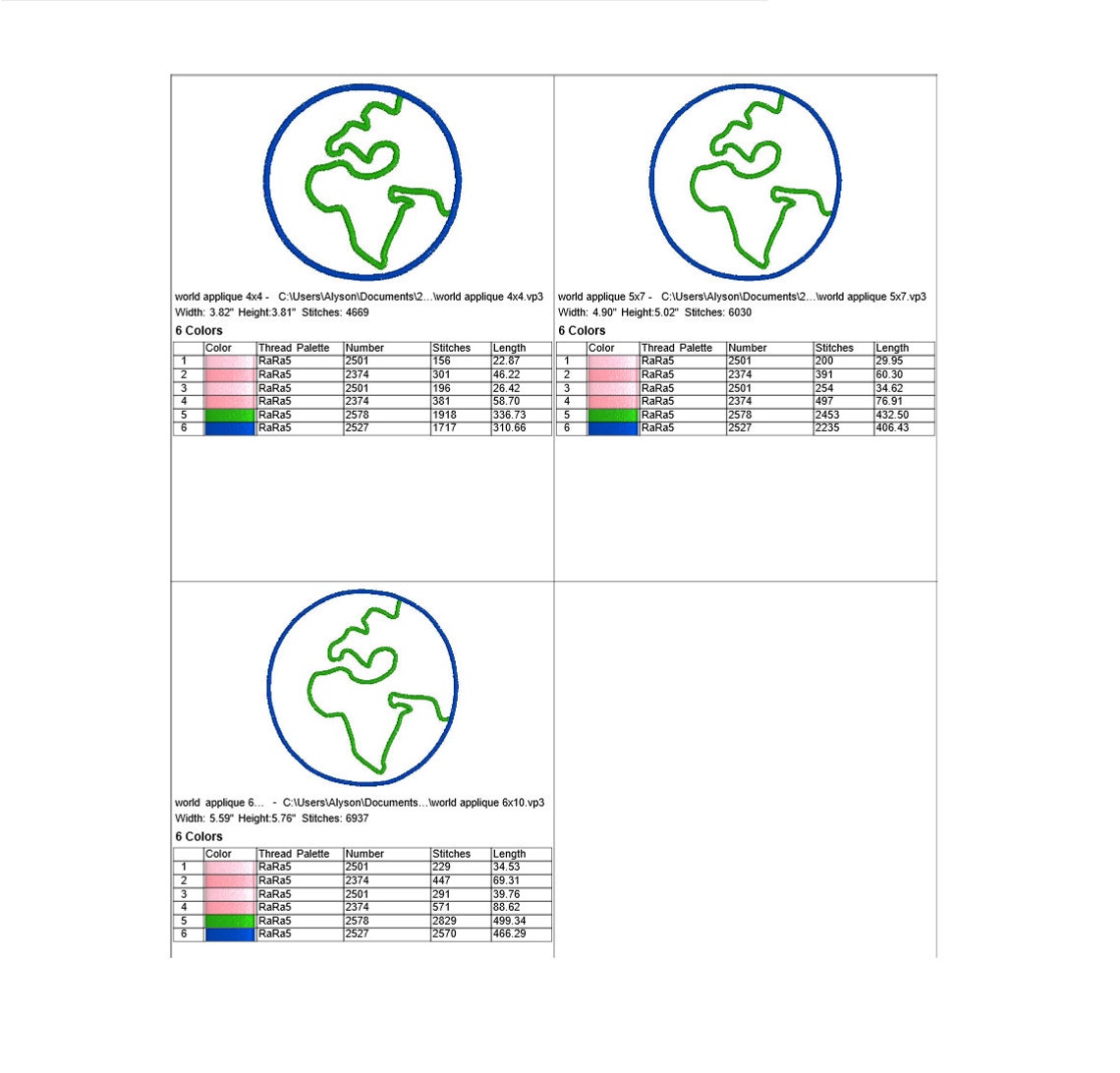 BUY2GET1FREE World Globe Earth Applique Machine Embroidery - Etsy