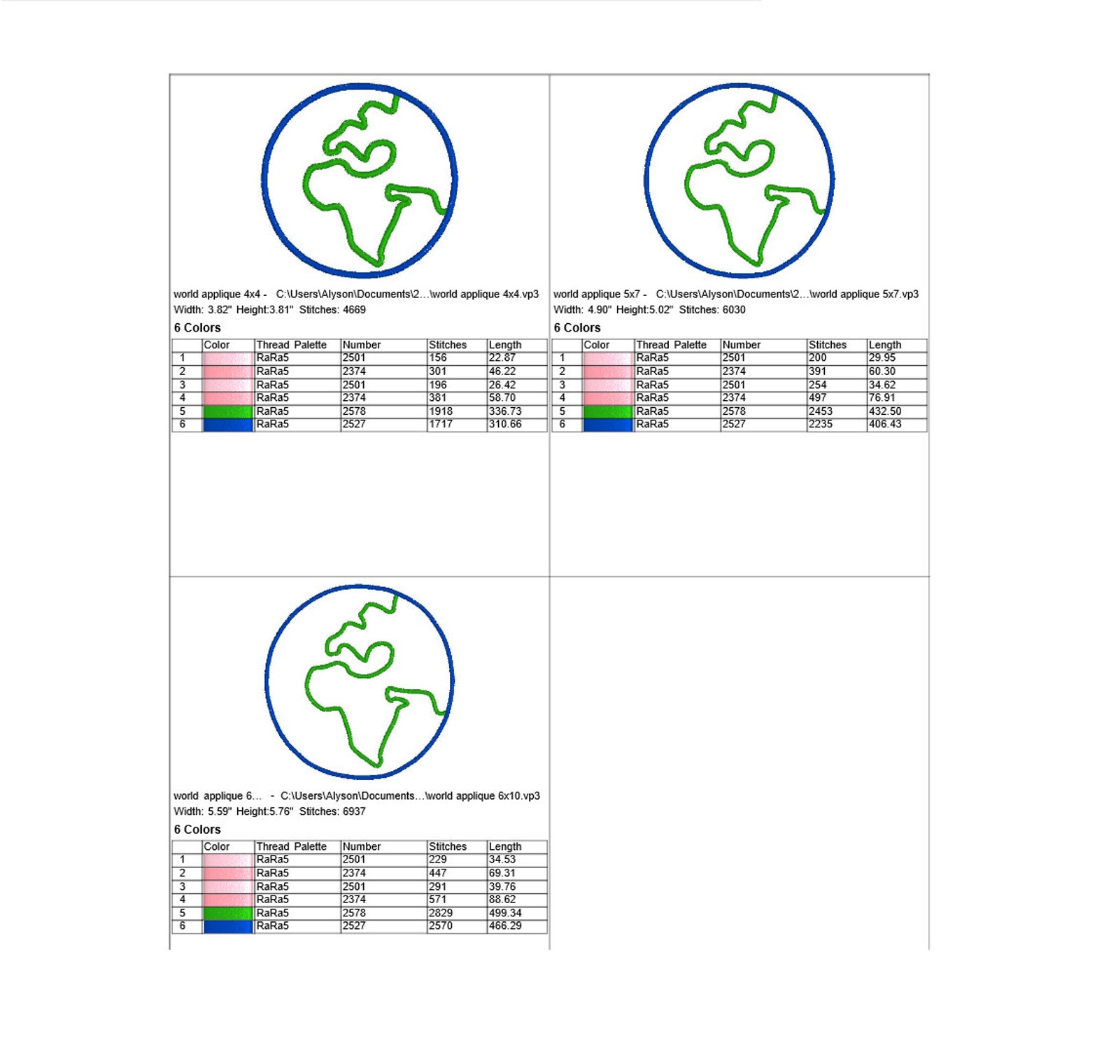 BUY2GET1FREE - World, Globe, Earth Applique Machine Embroidery Design ...