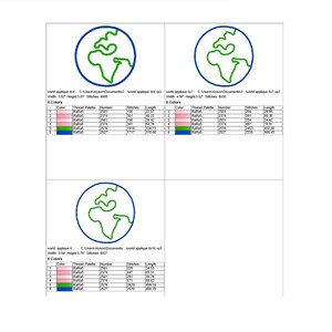 BUY2GET1FREE - World, Globe, Earth Applique Machine Embroidery Design ...