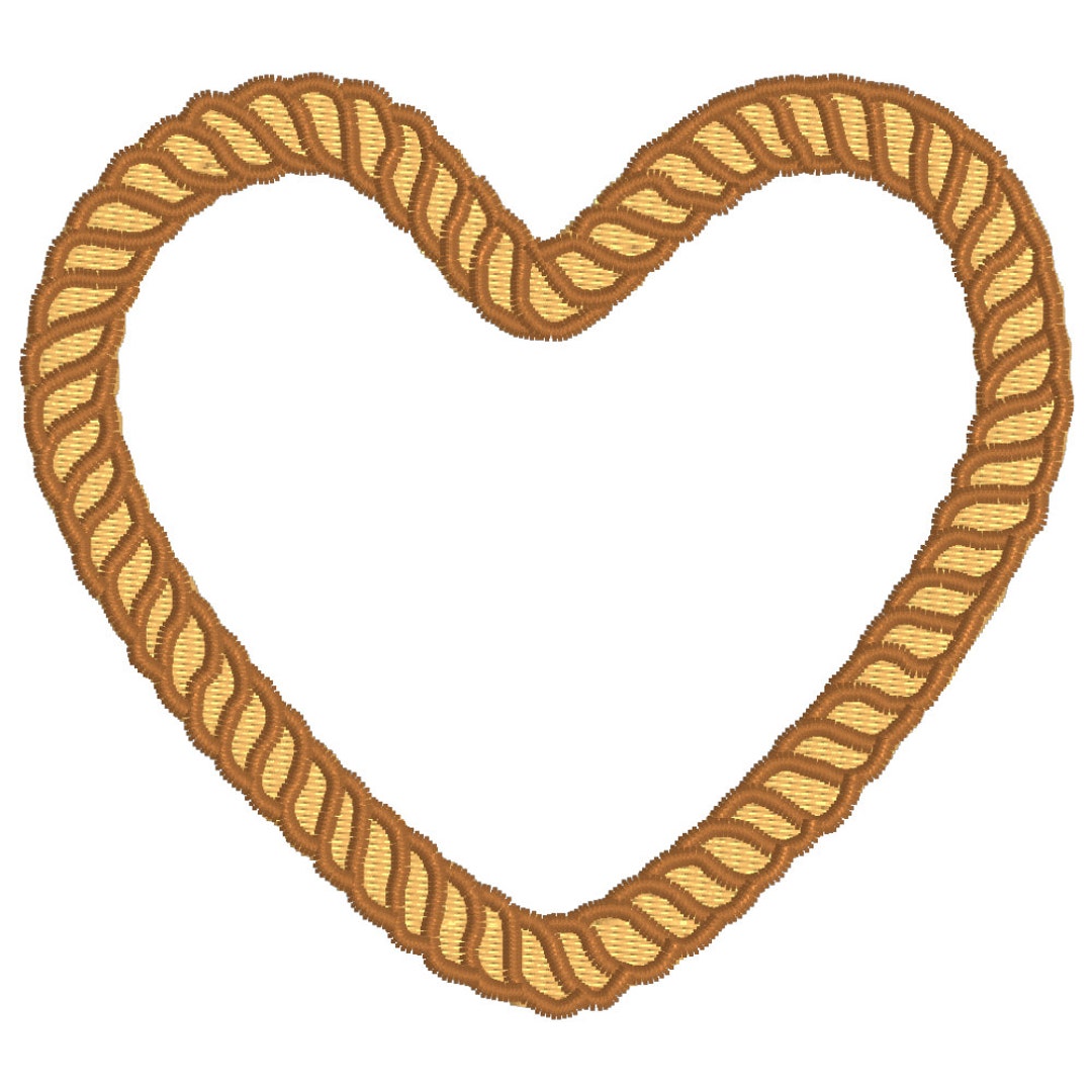 BUY 2, GET 1 FREE - Western Rope Heart Machine Embroidery Design - Rope ...