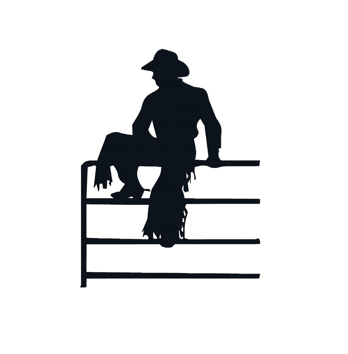 Rodeo Cowboy Silhouette Machine Embroidery Design in 3 Sizes - 4x4, 5x7 ...