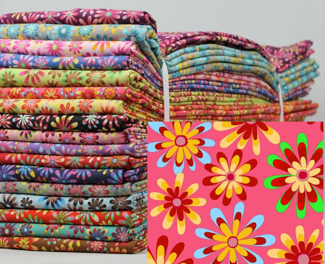 Fat Quarter Bundle - Flower Fancy - 15 Fat Quarters 100% Cotton - Etsy