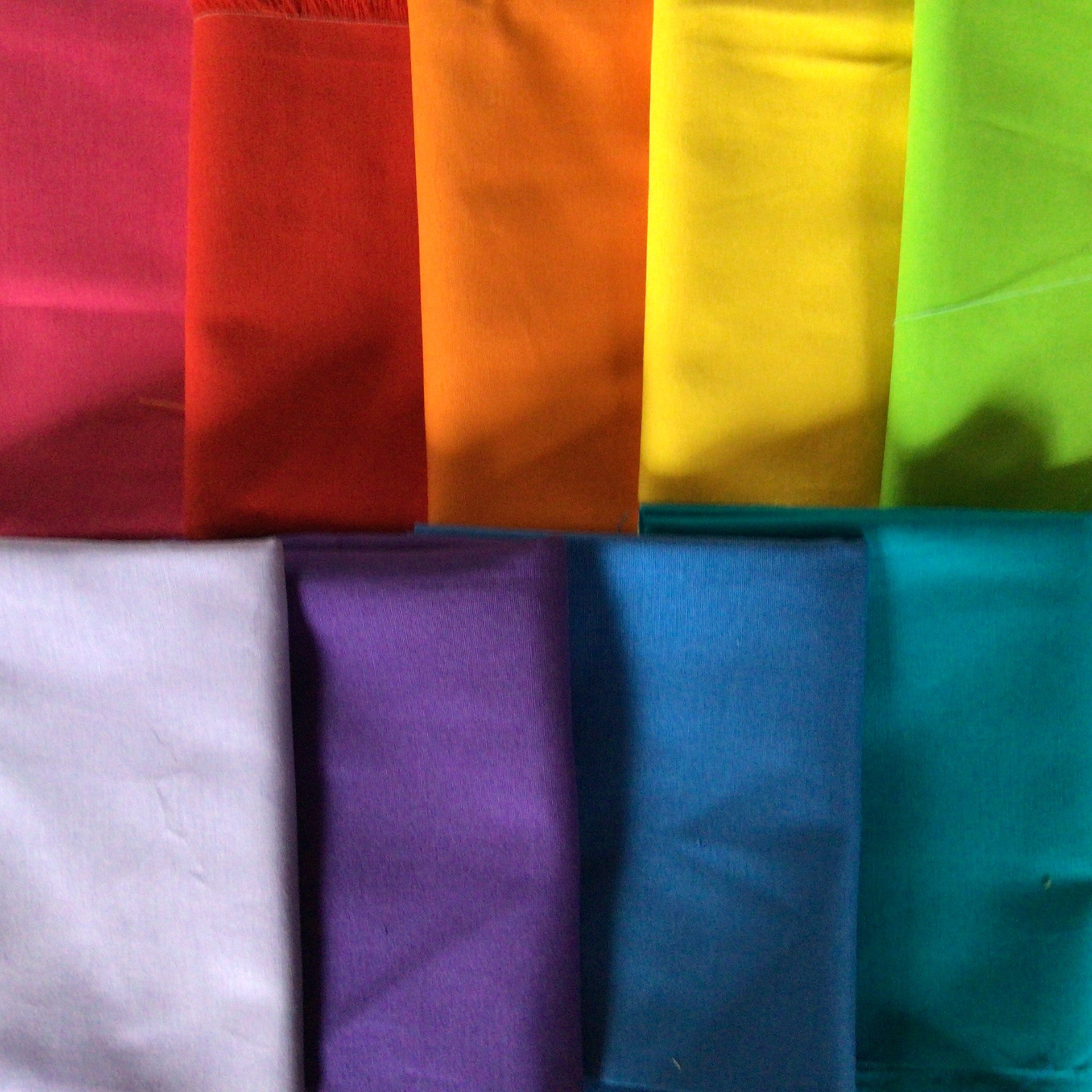 Solid Color Fabric 100% Cotton Fat Quarter Bundle or Yard Bundle 10 ...