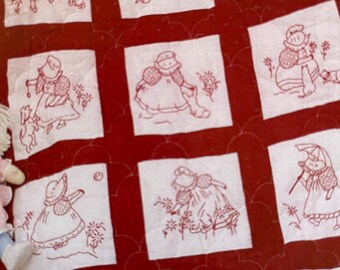 Stamped Embroidery Quilt Blocks - Etsy