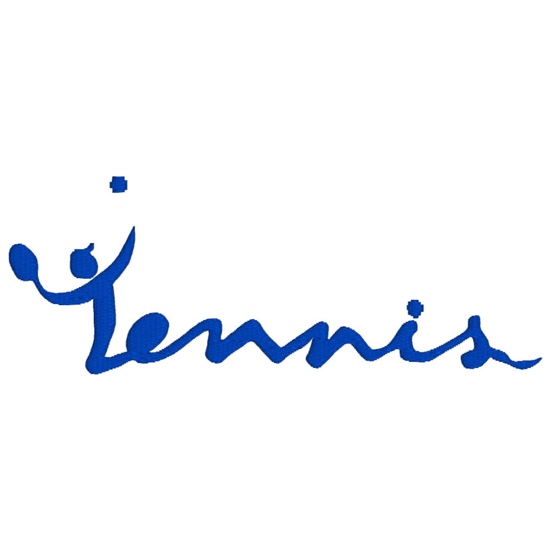 BUY 2, GET 1 FREE - Tennis Word Art Logo Machine Embroidery Design ...