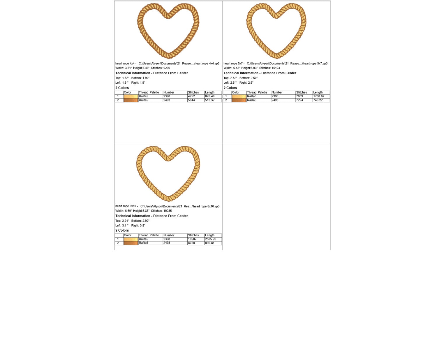 BUY 2 GET 1 FREE Western Rope Heart Machine Embroidery - Etsy