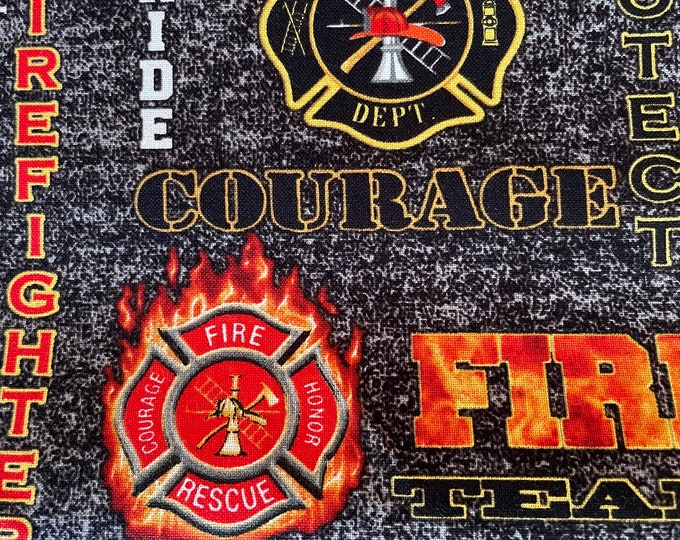 First Responder Fabric, Fireman, Rescue Firefighter Fabric Cotton ...