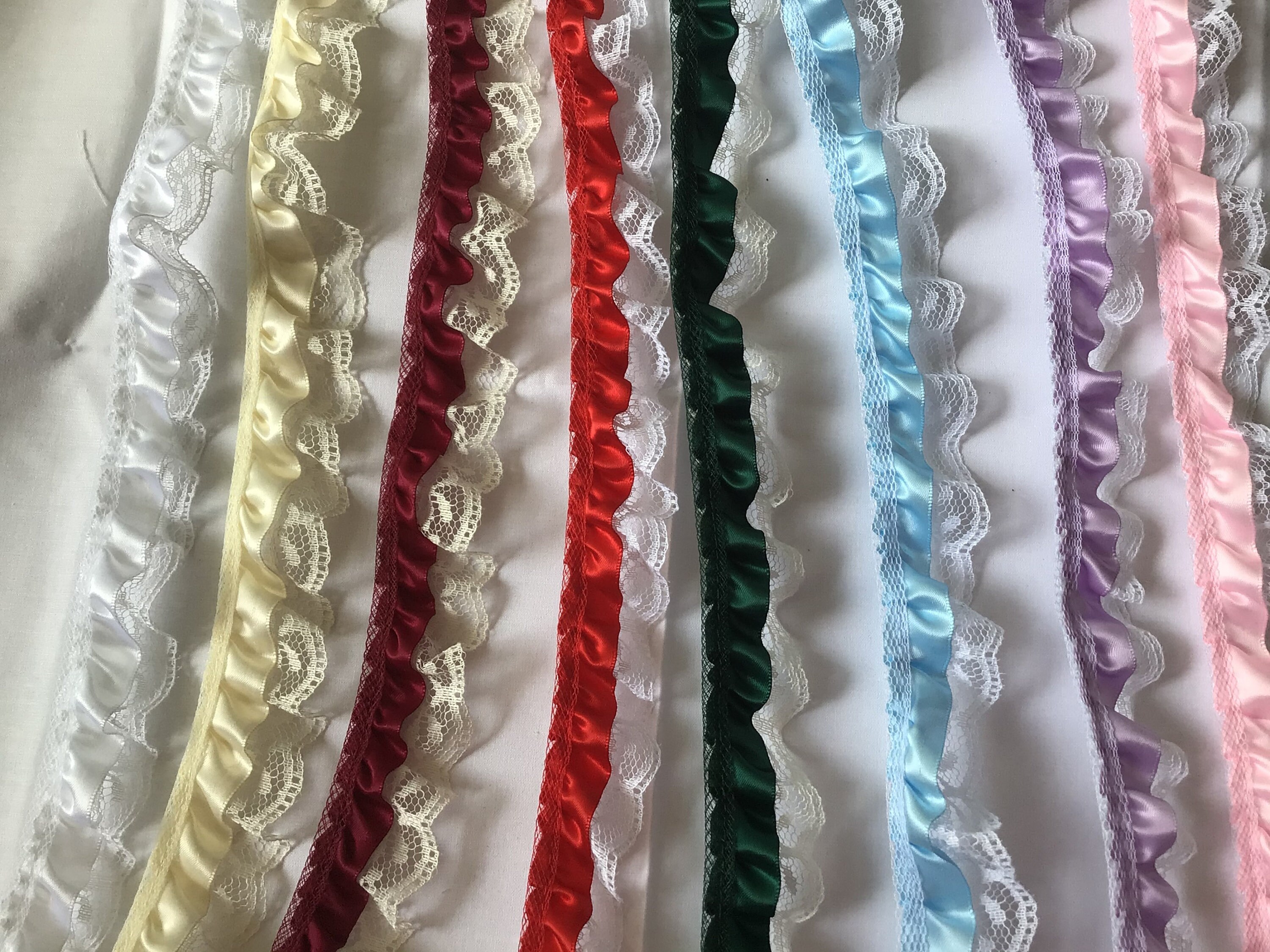 Ruffle Lace 1.25 Satin Ribbon Lace Trim by the yard | Etsy